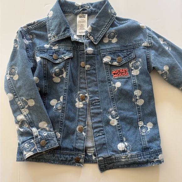 Disney | Jackets & Coats | Disneys Mickey Mouse All Over Print Denim ...